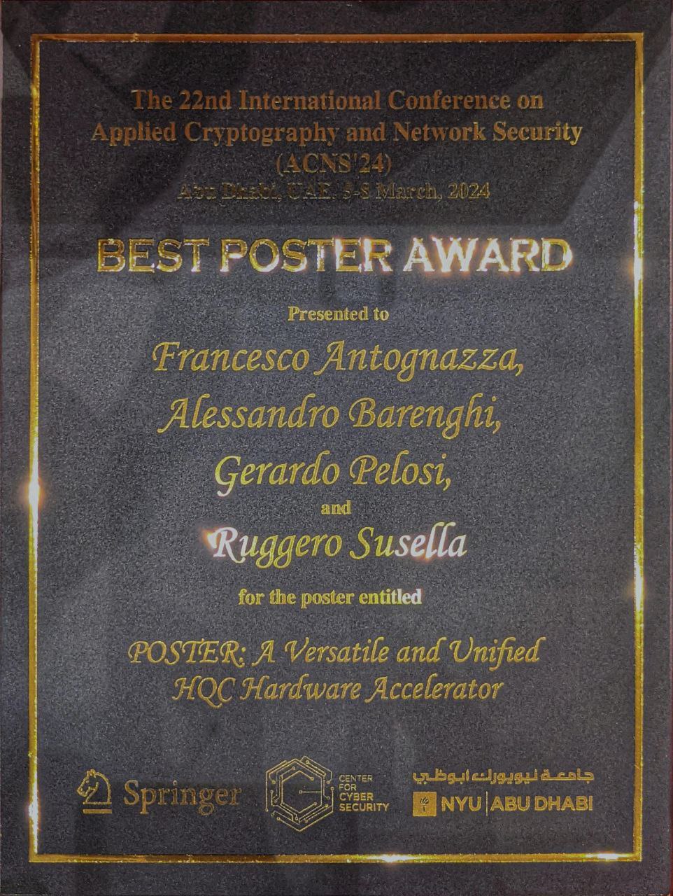 Best Poster Award -- ACNS 2024 | HEAP Lab